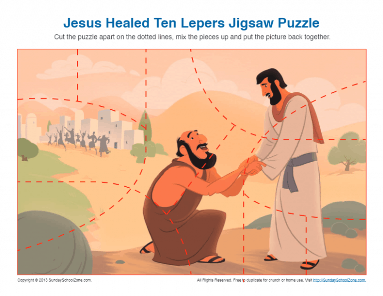 Jesus Healed Ten Lepers Jigsaw Puzzle | Bible Activities