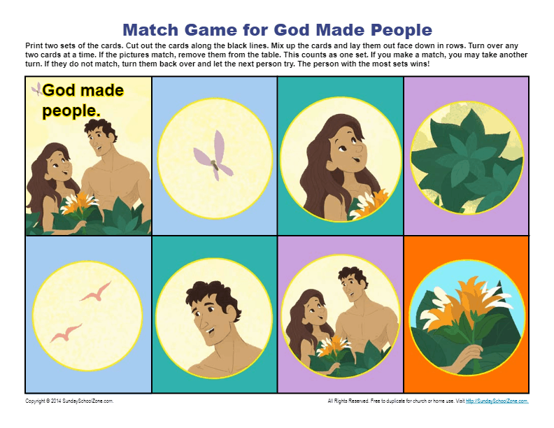 God Made People Match Game | Bible Games for Children