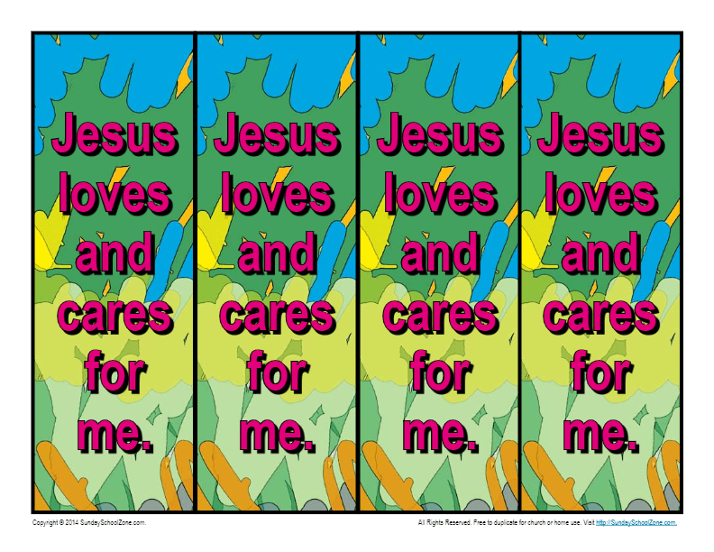 Jesus Loves and Cares for Me Bookmarks | Bible Reminders for Kids