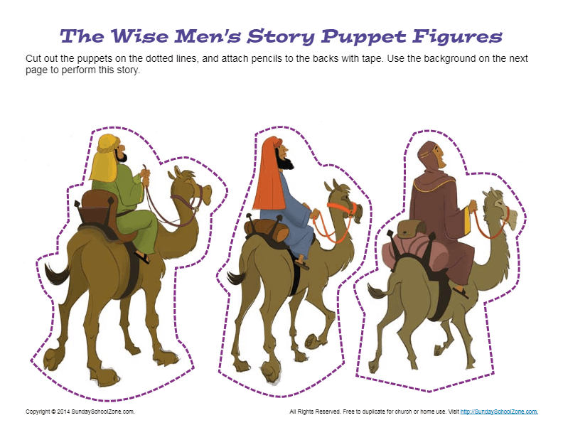 Wise Men's Christmas Adventure Puppets on Sunday School Zone