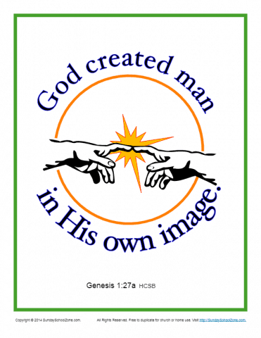 Bible Verses for Kids - Printable Poster - Genesis 1:27a