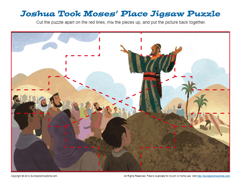 Joshua Took Moses' Place Jigsaw Puzzle on Sunday School Zone