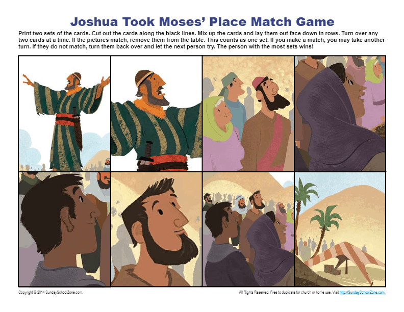 Joshua Took Moses' Place Match Game On Sunday School Zone Joshua Took Moses' Place Match Game On Sunday School Zone
