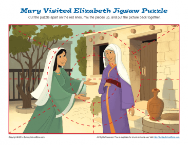 Mary Visited Elizabeth - Printable Jigsaw Puzzle Activity