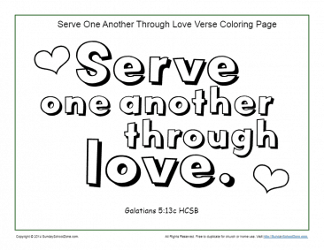Serve One Another Printable Coloring Page