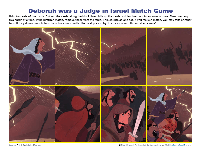 Deborah was a Judge in Israel Match Game - Children's Bible Activities ...