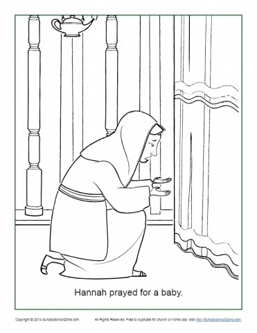hannah prays for a baby coloring page