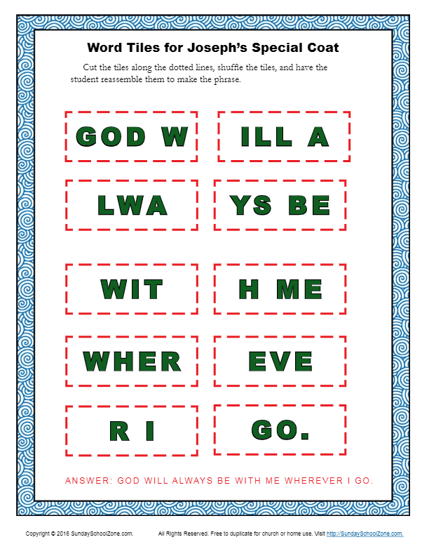 Joseph's Special Coat Archives - Children's Bible Activities | Sunday ...