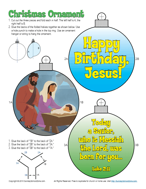 Mary and Joseph Christmas Ornament - Children's Bible Activities ...