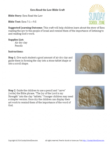 Free, Printable Ezra Bible Activities on Sunday School Zone