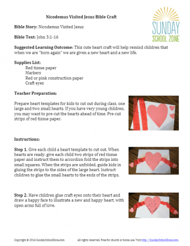 Nicodemus Archives - Children's Bible Activities | Sunday School ...