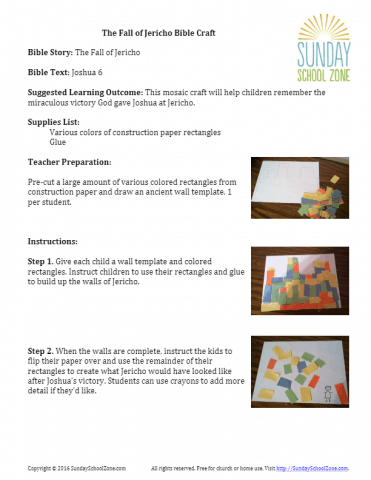 The Fall of Jericho Bible Craft