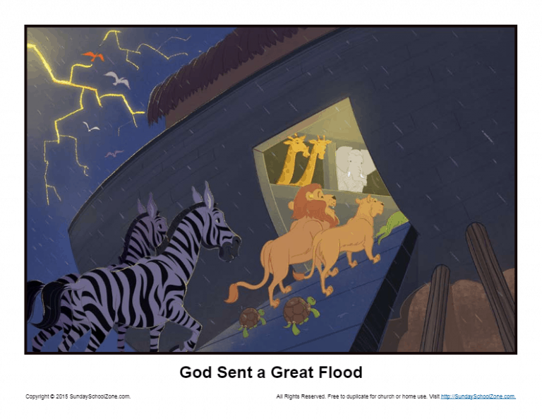 Free, Printable Noah and the Flood Bible Activities on Sunday School Zone
