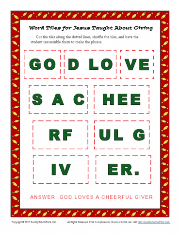 Giving | Sunday School Bible Lessons and Activities for Children
