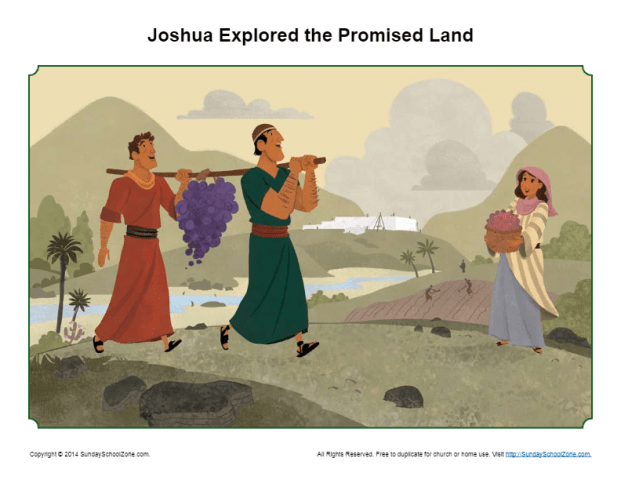 Joshua and Caleb Explored the Promised Land on Sunday School Zone Joshua and Caleb Explored the Promised Land on Sunday School Zone
