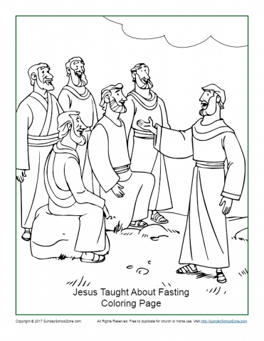 Jesus Taught About Fasting Coloring Page
