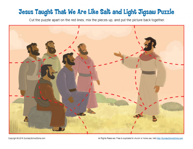 Jesus Taught We are Like Salt and Light Activities on Sunday School Zone