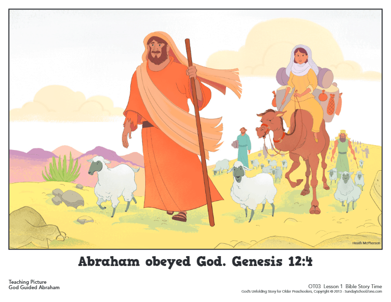 God Guided Abraham Teaching Picture - Children's Bible Activities ...