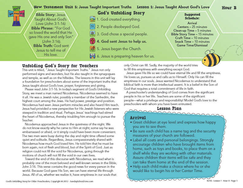 Jesus Taught About God's Love Hour B Lesson Plan