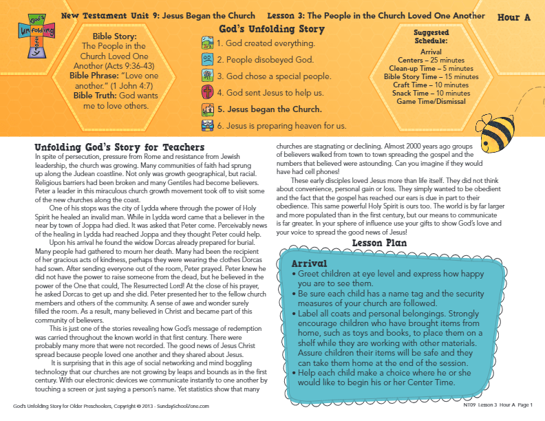 The People in the Church Loved One Another Hour A Lesson Plan