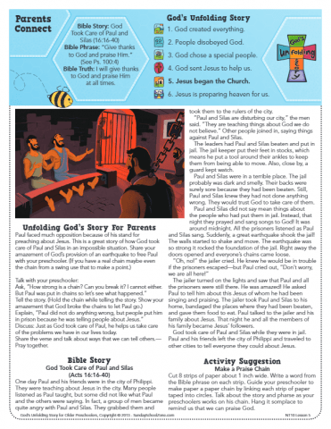 God Took Care of Paul and Silas Parents Connect Page