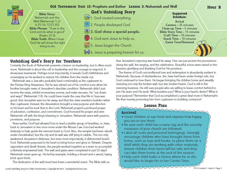 Nehemiah and the Wall Hour B Lesson Plan