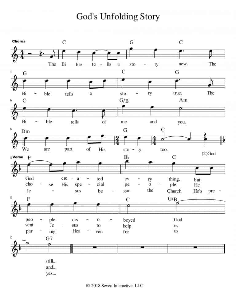 God's Unfolding Story (The Biblical Story) on Sunday School Zone