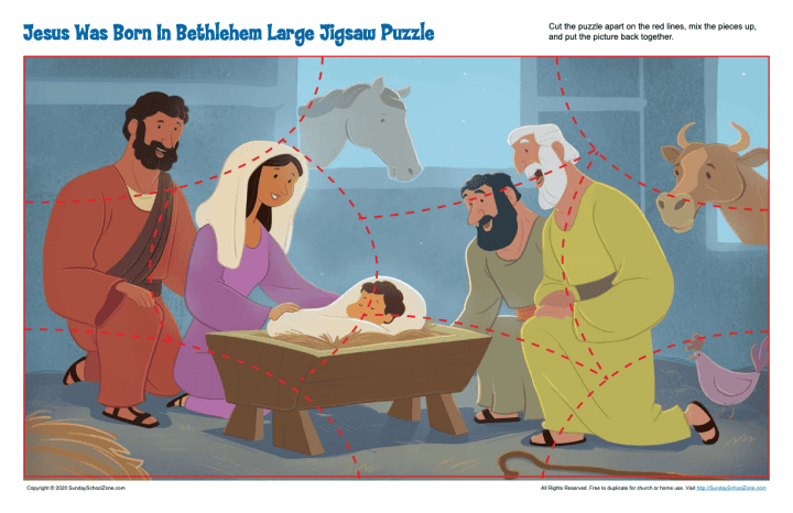 Free, Printable Jesus' Birth Bible Activities on Sunday School Zone