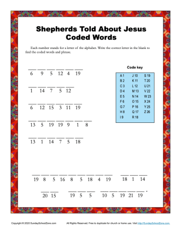 Shepherds Visit Jesus Free Bible Activities on Sunday School Zone