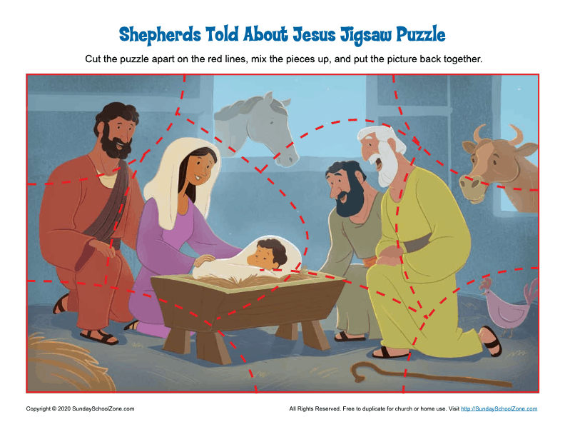 Shepherds Visit Jesus Free Bible Activities on Sunday School Zone