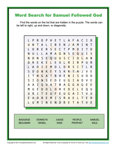 Samuel Anointed Saul Archives - Children's Bible Activities | Sunday ...
