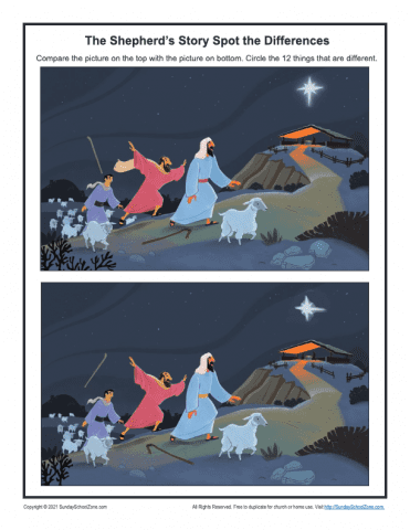 Shepherds Visit Jesus Free Bible Activities on Sunday School Zone
