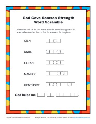 Samson Archives - Children's Bible Activities | Sunday School ...