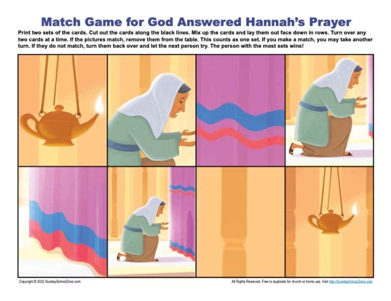 Free, Printable Hannah Bible Activities on Sunday School Zone