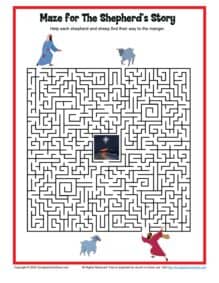 Maze for The Shepherd's Story on Sunday School Zone