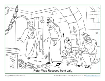 Peter Was Rescued from Jail Coloring Page on SSZ
