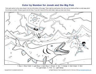 coloring page jonah and the big fish