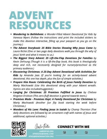 Advent Resource List on Sunday School Zone