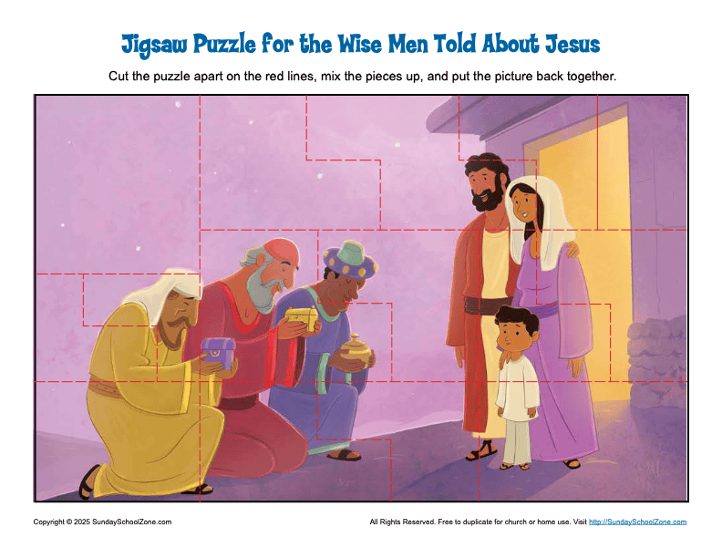 Free, Printable Bible Story Jigsaw Puzzles on Sunday School Zone