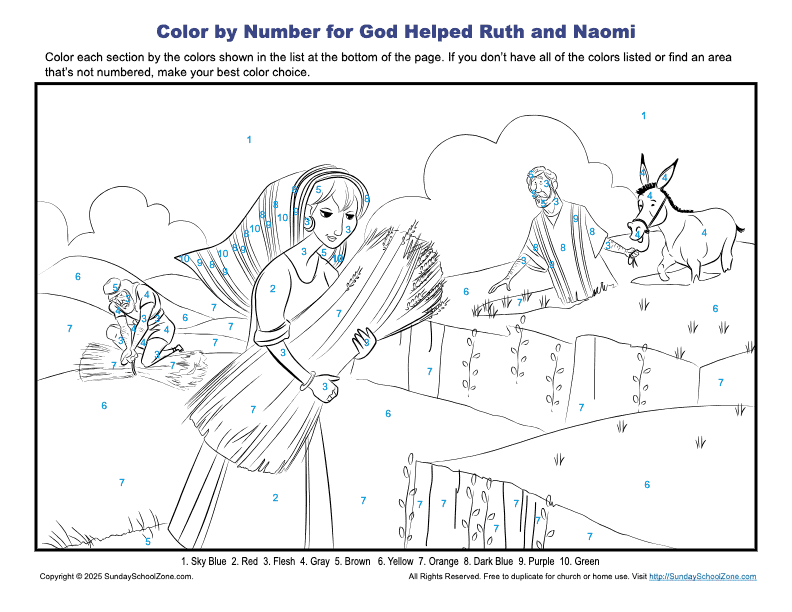 Free, Printable Ruth and Boaz Bible Activities on Sunday School Zone